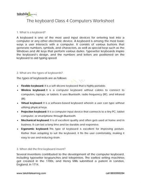 the keyboard class 4 computers worksheet pdf computer peripherals