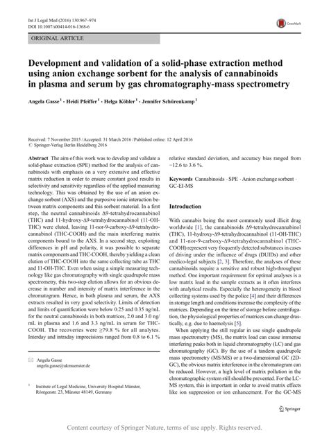 Development And Validation Of A Solid Phase Extraction Method Using
