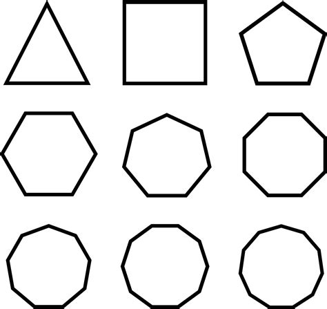 Symbol Triangle Rectangle Pentagon Hexagon Hexagon Octagon Hexagon Icon Polygon Shapes