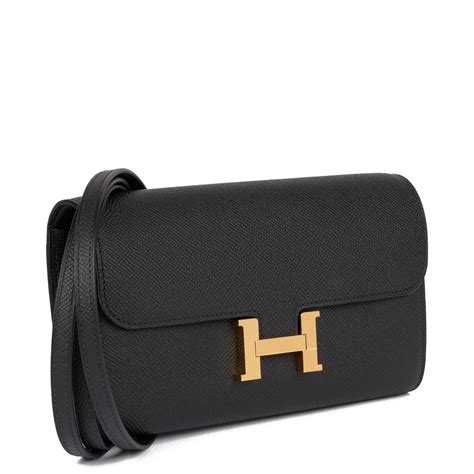 HermÈs Black Epsom Leather Constance To Go Long Wallet For Sale At 1stdibs
