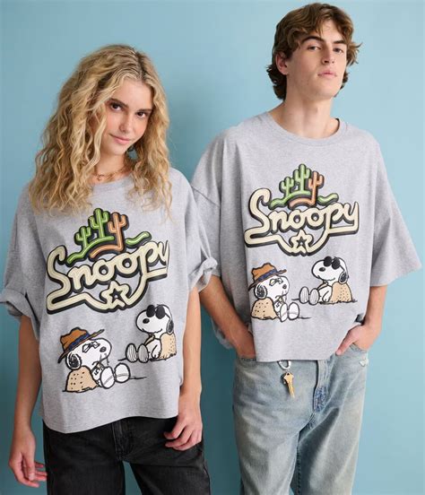 PeanutsÂ® AÃ©ropostale Western Snoopy And Spike Boxy Graphic Tee
