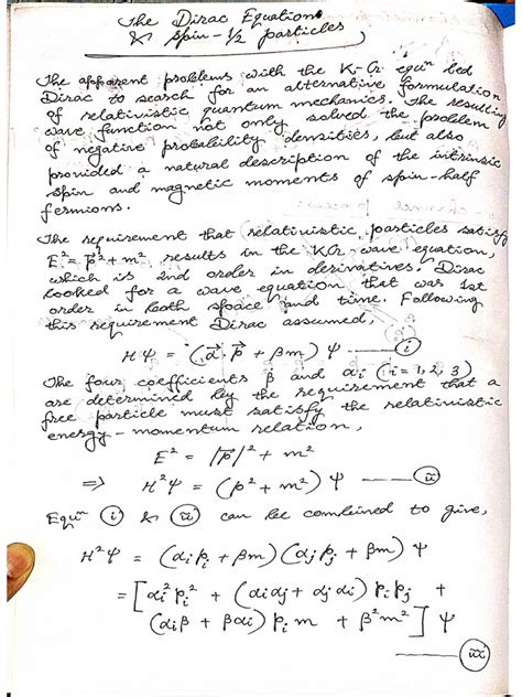 Dirac Equation Pdf