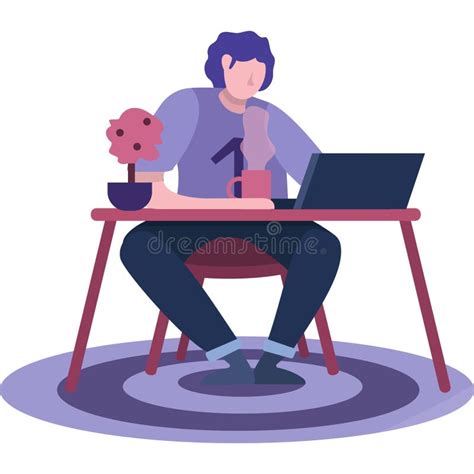 Vector Man Programmer Work On Laptop Icon Stock Illustration Illustration Of Freelance