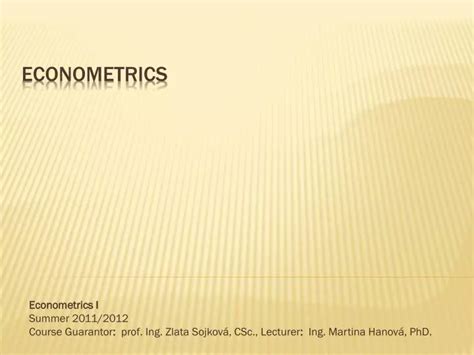 PPT Econometrics PowerPoint Presentation Free Download ID 6279785