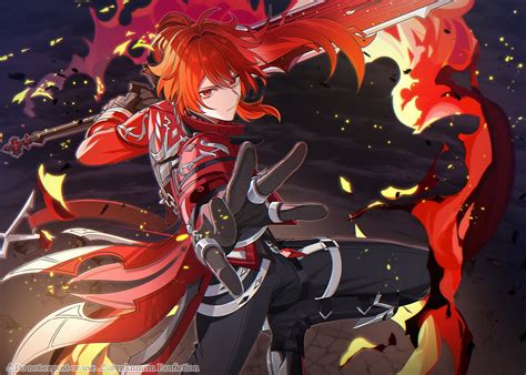 Diluc And Diluc Genshin Impact Drawn By Hikiyuichi Danbooru