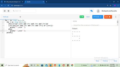 Prathyusha Bodapati On Linkedin Here Is The Day 19 Pattern Using Python Qis Bytexl
