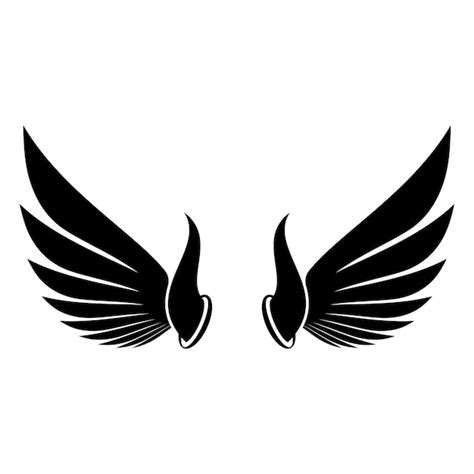 비행 날개 로고 그림 프리미엄 벡터