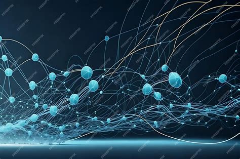 Premium Ai Image Network Line Of Connecting Stream With Wave Of