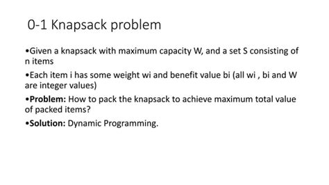 Knapsack Problem PPT