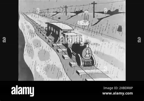 1931 In This Animated Film A Train Rows Its Way Through Floods In A