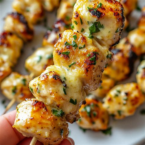 Garlic Parmesan Chicken Skewers Tasty Chow