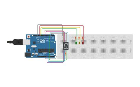 Circuit Design Group 7 Traffic Light With 7 Segment Display Tinkercad