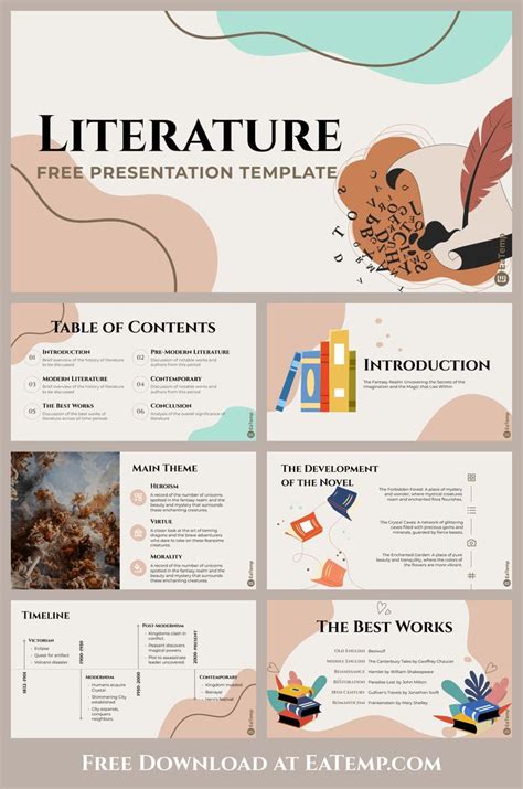 Free English Literature Ppt Presentation Template Free Powerpoint