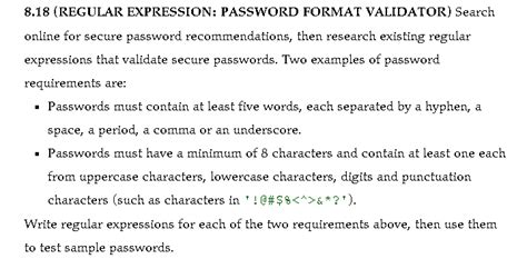 818 Regular Expression Password Format Validator