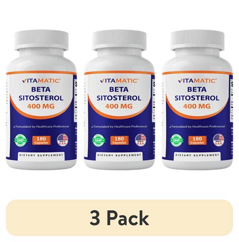 3 Pack Vitamatic Beta Sitosterol Complex 400 Mg 180 Capsules
