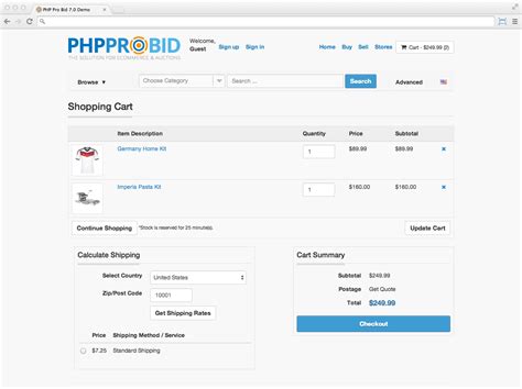 Shopping Carte Commerce Features Php Pro Bid