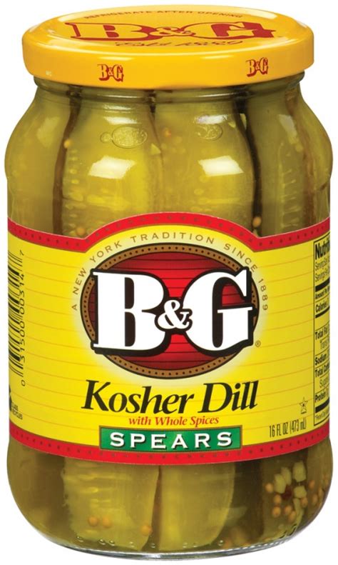 Bandg Kosher Dill Spears Pickles With Whole Spices 16 Fl Oz 473ml American Food Store