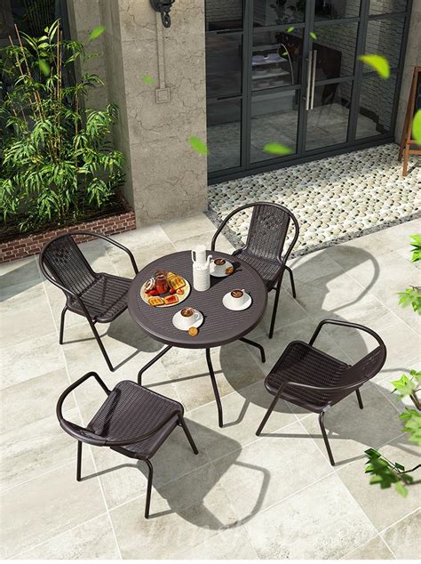 户外學校家具椅子 室外靠背椅 塑料椅4張56cm（is8331） 梳化 餐桌椅 套裝 戶外傢俱 田園時尚家居
