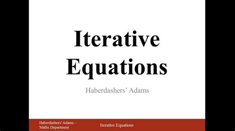 Solving Equations Using Iteration Youtube