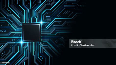 추상 기술 회로 기판 배경 및 복사 공간 블루 기술 배경 벡터 일러스트레이션에 미래 칩 프로세서 코드 배경 주제에 대한 스톡 벡터 아트 및 기타 이미지 Istock
