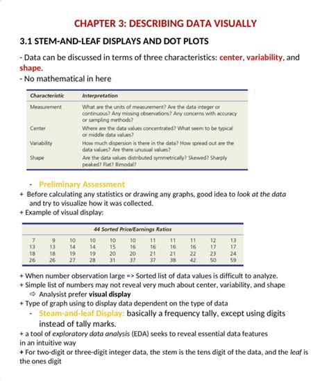chapter 3 summarizes chapter 3 describing data visually 3 displays and dot plots data can be
