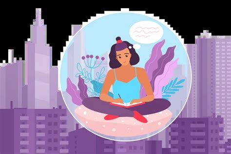 Female Introvert In Bubble Illustration Free Download People