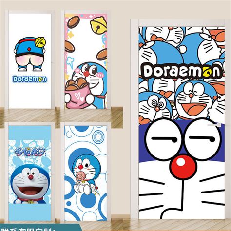 Cartoon Doraemon Door Bedroom Dormitory Door Sticker Self Adhesive