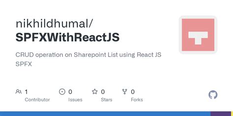 Github Nikhildhumalspfxwithreactjs Crud Operation On Sharepoint