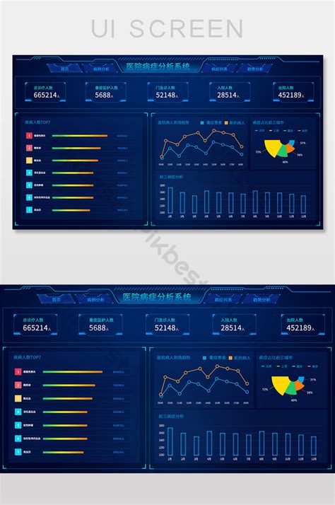 Visualized Interface For Analyzing The Number Of Patients With Blue Big Data In Hospitals Ui