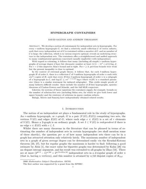 hypergraph containers