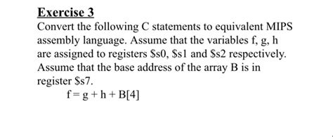 solved exercise 3 convert the following c statements to