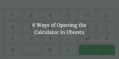 Ways Of Opening The Calculator In Ubuntu VITUX