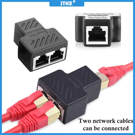 2pcs Rj45 1 To 2 Way Lan Ethernet Network Cable Splitter Adapter Rj45 Female Splitter Socket