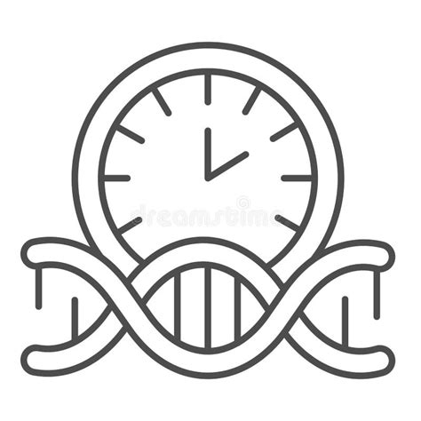 Clock Thin Line Icon Time Vector Illustration Isolated On White Stock