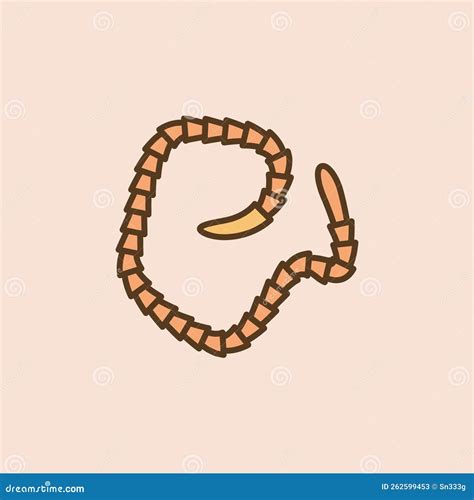Tapeworm Vector Segmented Worm Concept Colored Icon