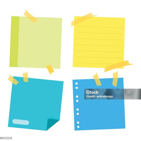 스티커 포스트 노트 컬렉션 작업 메모에 게시 그것을 할 수 있도록 알림 사무실 종이 스티커 컬렉션 벡터에 대한 스톡 벡터 아트 및 기타 이미지 Istock