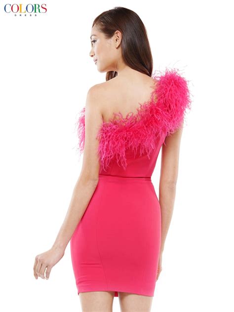 Hot Coral Colors 2404 Colors Prom Short One Shoulder Cocktail Dress For 23999 The Dress Outlet