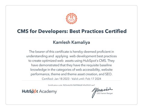 Kamlesh Kamaliya On Linkedin Hubspot Academy Hubspot Cms For Developers Ii Best Practices