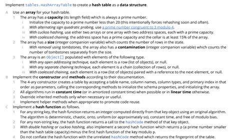 Solved Implement Tableshasharraytable To Create A Hash