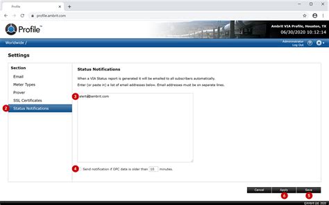 Status Notifications Profile SCADA User Manual