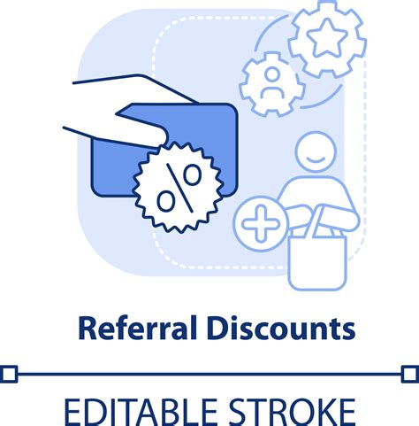 Referral Discounts Light Blue Concept Icon Partner Program Allowances
