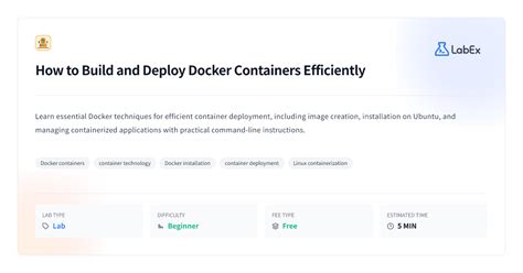 Docker 컨테이너 효율적으로 구축 및 배포하기 Labex