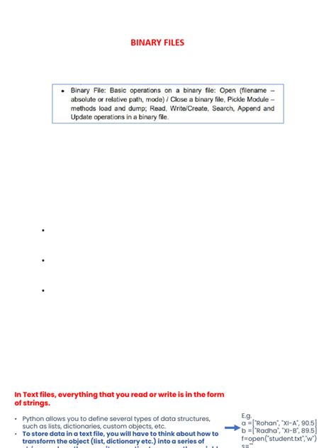Binary File Handling In Python 2023 Pdf Text File Computer