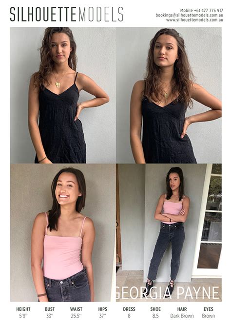 Georgia Payne Email Compcard Models Silhouette Models