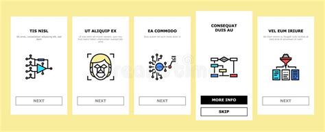 Neural Network And Ai Onboarding Icons Set Vector Stock Vector