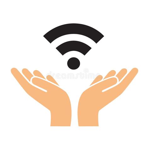 Hand Holding Wifi Icon Vector Illustration Stock Vector Illustration Of Blank Digital 257529185