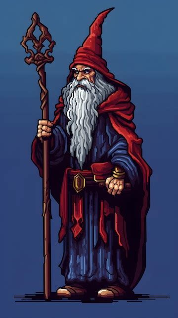 Premium Ai Image Pixel Art Wizard Character For Rpg Game Character In Retro Style For 8 Bit Game