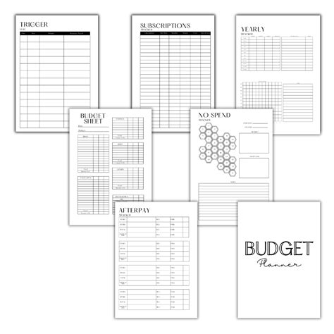 Budget Planner Inserts So Planning Inc