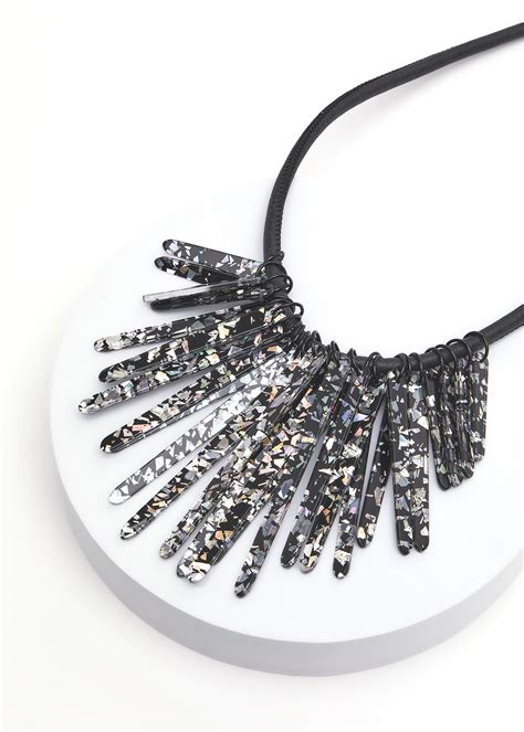 Shop Warrior Glitter Necklace In Black Accessories Taking Shape Au