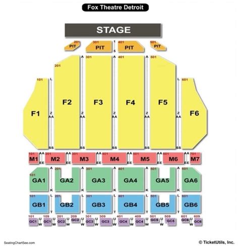 Amazing Fox Theater Interactive Seating Chart
